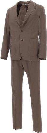 Manuel Ritz Homme, Costumes, Brun, Taille: S Cool Wool Stretch Suit