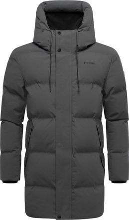 Stone Harbor Herren lange Steppjacke Wintermantel mit magnetischem Verschluss Darianoo XX Anthracite Gr. XL