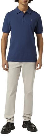 Scotch & Soda Mens Seasonal core-Cotton Pique Regular fit Polo Shirt, Atlantic Blue, XXL