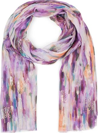 styleBREAKER Schal Leichter Schal mit Streifen Farbverlauf Metallic