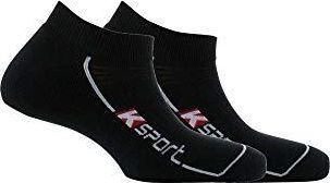 Kindy Pack de 2 paires de chaussettes homme invisibles K-sport - couleur - Noir - Pointure - 43-46