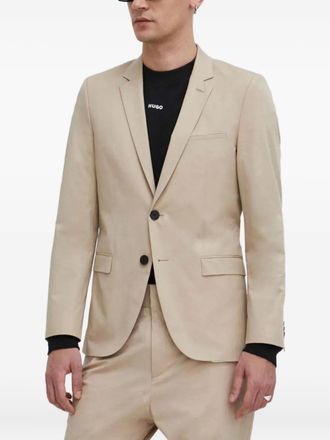 HUGO BOSS blazer à revers crantés - Tons neutres