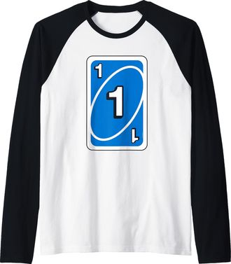Uno Halloween Blue 1 Karte Raglan