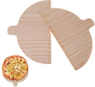Generic Sghtil Pelle &agrave; pizza en bois - Planche &agrave; pizza en bois - Planche &agrave; pizza semi-circulaire | Palette de de et pizza, lot de 2 planches &agrave; pizza pour la c