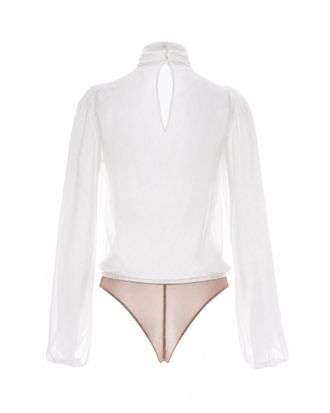 Elisabetta Franchi Womens Bodysuit Gioiello Ivory Viscose Tops Top