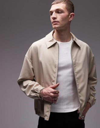 Topman Blouson Harrington - Taupe-Neutre