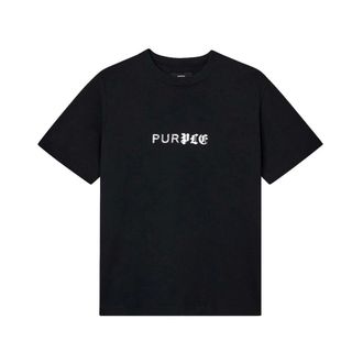 Purple Tee Half & Half - Homme - Tops - Noir - Taille: M