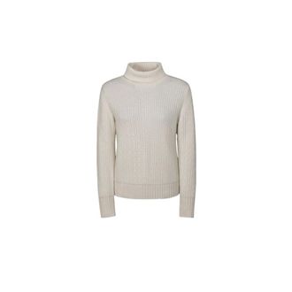 Moorer Femme, Pulls, Blanc, Taille: 36 FR Pull Aleska &agrave; col crat&egrave;re
