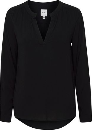 Ichi IHMAIN LS2 Damen lange Bluse Langarm Basicbluse aus reiner Viskose Nachhaltige zertifizierte EcoVero Viskose V-Ausschnitt Regular Fit, Gr&ouml;&szlig;e:36, Farbe