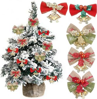 Healifty Schleifen Weihnachtsbaum Weihnachten Deko: 25 St&uuml;Ck Rot Weihnachtsschleifen Rote Klein Schleife with Schleifenglocken F&uuml;R Christbaum Weihnachtsdeko Pa