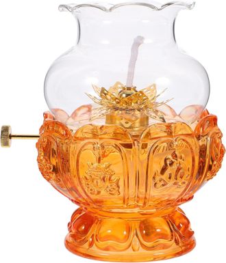 DOITOOL DIYEAH Vintage &Ouml;l Lampe mit Farbverlauf Klare Glas kerosinlampe Energiesparende Tischlampe f&uuml;r Innenr&auml;ume Stabile Basis Dekorative &Ouml;llampe f&uuml;r Wohnzim