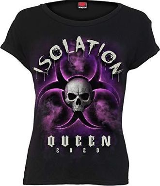 Spiral Isolation Queen Femme T-Shirt Manches Courtes Noir L, 100% Coton, Regular/Coupe Standard