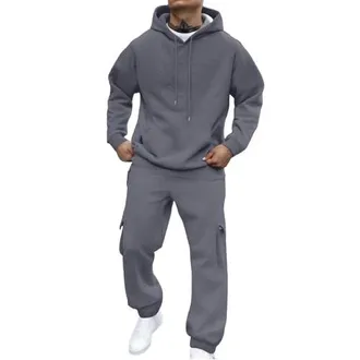 Generic Surv&ecirc;tement pour homme - 2 pi&egrave;ces - Style d&eacute;contract&eacute; et &eacute;l&eacute;gant - Avec cordon de serrage - Sweat &agrave; capuche et pantalon de surv&ecirc;tement - Chaud pour lh