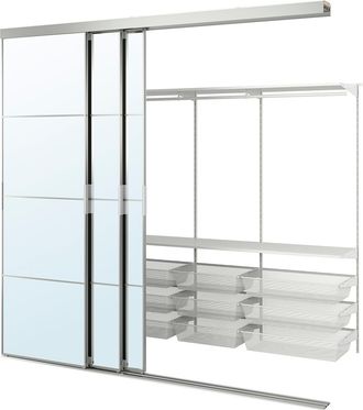 IKEA SKYTTA / BOAXEL Kleiderschrank+Schiebet&uuml;ren begehb