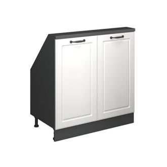 Vicco Meuble sous Pente R-Line, Blanc Cottage/Anthracite, 80cm avec 2 Portes