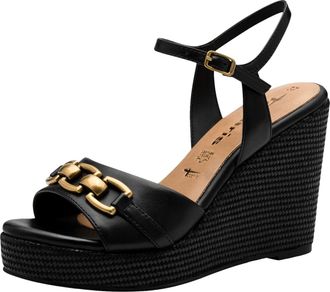 Tamaris Sandalette Damen Keilabsatz schwarz,EU 39