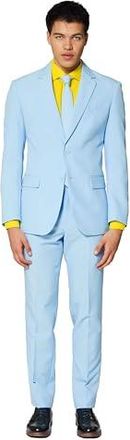 OppoSuits Homme Solid Color Party Suits for Men - Cool Blue - Full Suit: Includes Pants, Jacket and Tie Costume dhomme, Blue, 38