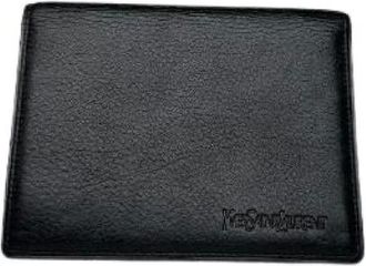 Saint Laurent Portefeuille bifold en cuir grain&eacute; Pre-owned - Femme - Pre-owned - Noir - Taille: ONE Size