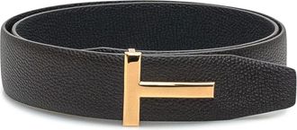 Tom Ford Homme, Accessoires, Noir, Taille: 100 CM Ceinture r&eacute;versible en cuir grain&eacute; souple T 40 mm