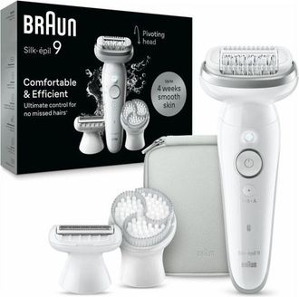 Braun Silk-Epil 9 Flex Wiederaufladbarer Epilierer 40 Zangen Nass- und Trockenmassageroller