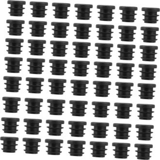 OSALADI 50 St&uuml;ck Rohrabschlussstopfen tischbeine Gleitschutz f&uuml;r M&ouml;bel Plastikrohrabdeckungen Stuhlbeinstopper Metallrohrkappen Stuhlbeinkappen Schwarze Stuhl