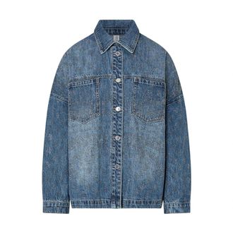 Liu Jo Oversized Jeansjacke mit Strasssteinen - - Jackets - Damen - Blau - S