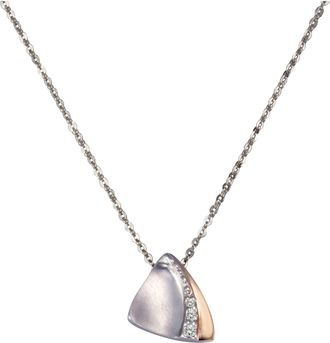 Zeeme Silber Halskette Silber 925 zweifarbig mit Zirkonia wei&szlig;