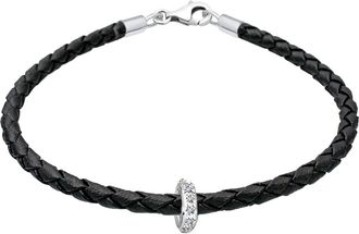 Elli Armband Damen 925 Silber Perlenarmband mit Herz Schmuck Geschenke für Frauen Freundin Frau Mädchen Mama, Herzarmband Kristall Länge 16 cm, Breite 6 mm