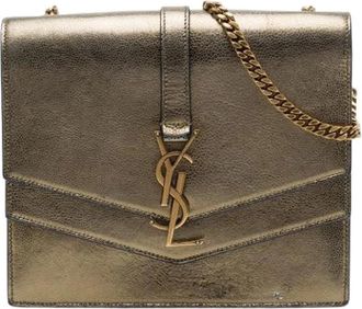 Saint Laurent Sac bandouli&egrave;re Pre-owned Double Flap - Femme - Pre-owned - Brun - Taille: ONE Size