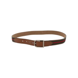 Gucci unisex, Pre-owned, Brun, Taille: ONE Size Ceinture en cuir Pre-owned Vintage Web Stripe