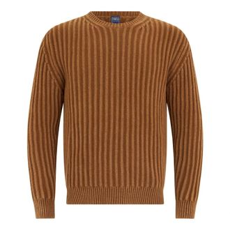 Fedeli Homme, Pulls, Brun, Taille: XL Pull Col Rond Maille C&ocirc;tel&eacute;e