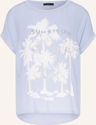 Oui T-Shirt Im Materialmix blau