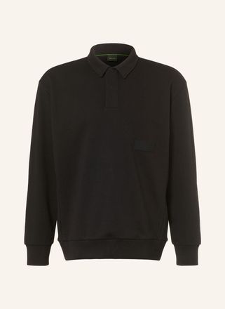 HUGO BOSS Sweat-Poloshirt Placket schwarz