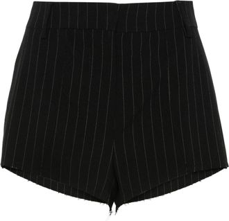 John Richmond Ungesäumte Shorts mit Nadelstreifen - Schwarz