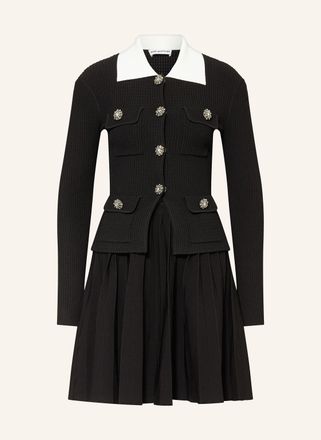 Self Portrait Self-Portrait Strickkleid Mit Schmucksteinen schwarz