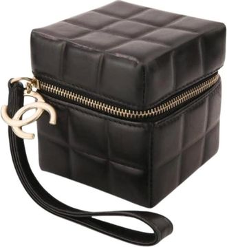 Chanel Pre-owned Pochette en cuir Chocolate Bar - Femme - Pre-owned - Noir - Taille: ONE Size