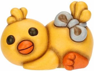 Thun Polly Küken mit Kleiner Schleife, Keramik, Kollektion Frühlingsgarten, 8,3 x 6,3 x 5,9 cm