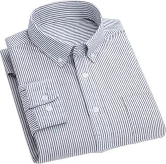 Generic Chemise d&eacute;contract&eacute;e &agrave; manches longues pour homme Oxford ray&eacute; &agrave; carreaux coupe ajust&eacute;e chemise formelle bureau, 811, XXL