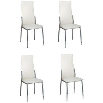 vidaXL Vidaxl - Chaises &agrave; manger lot de 4 blanc similicuir
