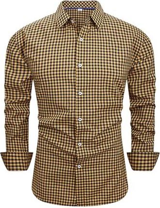 Generic Oktoberfest 2025 - Chemise &agrave; manches longues pour homme, tailles r&eacute;guli&egrave;res, jaune, L