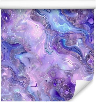 OEM Carta Da Parati Con Inchiostri Lavanda, Blu E Viola Per Soggiorno E Camera Da Letto, 50x1000 Cm