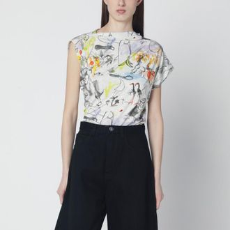 Vivienne Westwood Hebo asymmetric T-shirt with Wonderland print