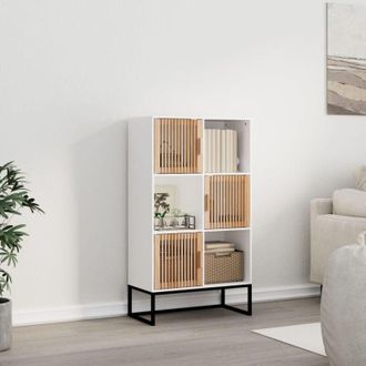 vidaXL Buffet haut blanc 70x35x125 cm bois ding&eacute;nierie Vidaxl