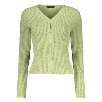 Fabiana Filippi Femme, Pulls, Vert, Taille: 38 FR Cardigan Boutonn&eacute; Orn&eacute; de Sequins