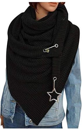 ZYUEER Femmes Plaid Foulards, Femme Longue Echarpe En Laine à Laine Pour Automne/Hiver Mode For Women Pas Cher (Noir)