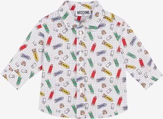 Moschino Chemise en popeline de coton imprimée - Blanc