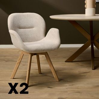 Pier Import Chaise scandinave pivotante beige (lot de 2) CORTINA