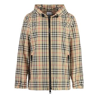 Burberry Femme, Vestes, Beige, Taille: 40 FR Coupe-vent avec motif, cordon de serrage ajustable