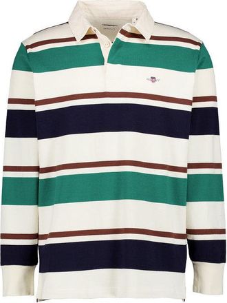 GANT Herren Polo-Shirt gr&uuml;n Baumwoll-Jersey gestreift