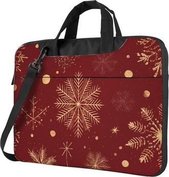 Generic Housse de protection pour ordinateur portable de 15,6 avec bandouli&egrave;re - Motif flocons de neige dor&eacute;s - Pour homme et femme, multicolore, 15.6 inch